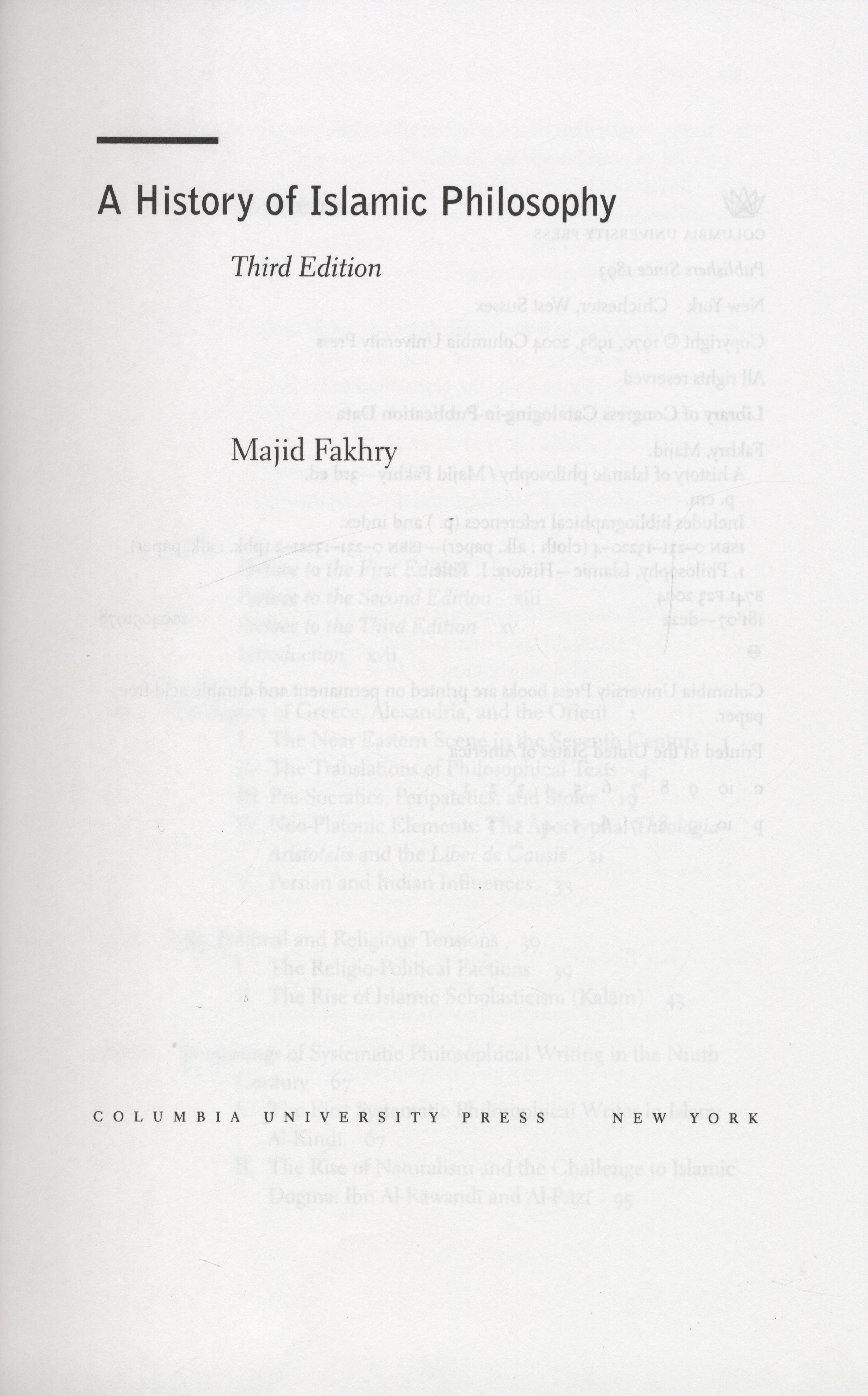 A History of Islamic Philosophy. - Folios